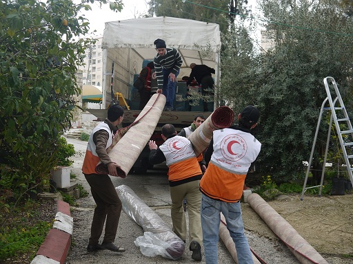 As part of the Warm Winter Campaign : Palestine Red Crescent and Qatar ...
